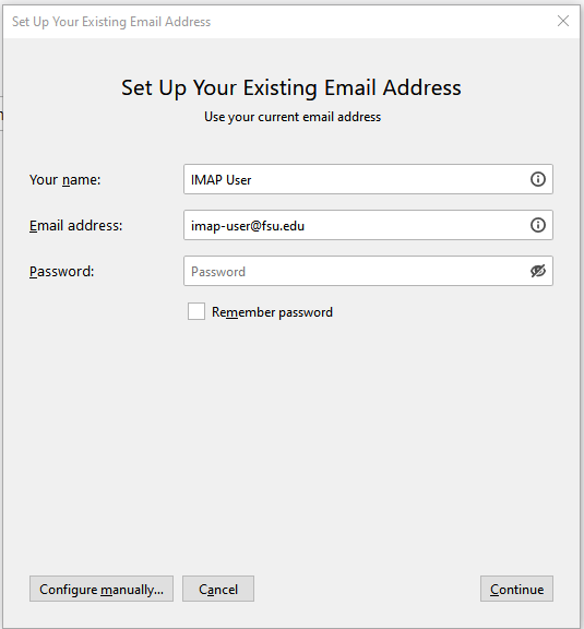How do I set up my FSU email in Thunderbird (version 78.x and above)?