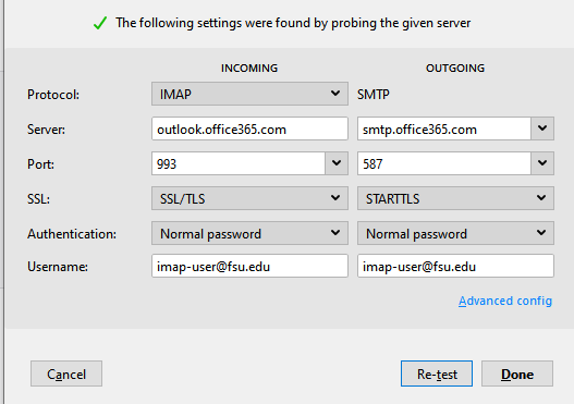 How do I set up my FSU email in Thunderbird (version 78.x and above)?