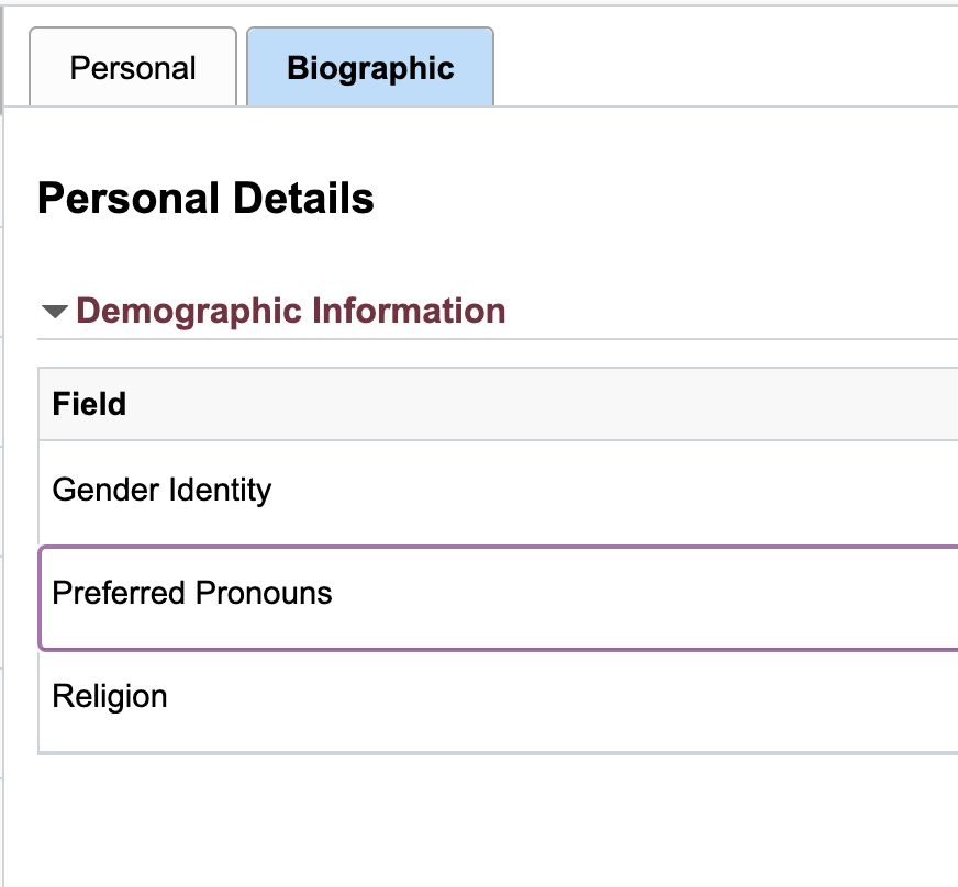 How do I update my preferred name, gender identity and pronouns?
