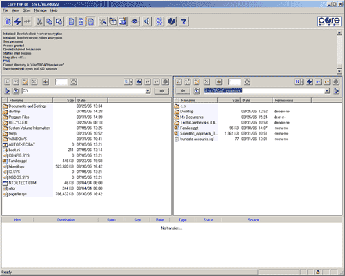 How to transfer files to your T: Drive using CoreFTP Secure File Transfer Client