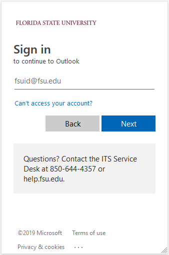 How do I set up my official FSU email in Outlook for Office 365?