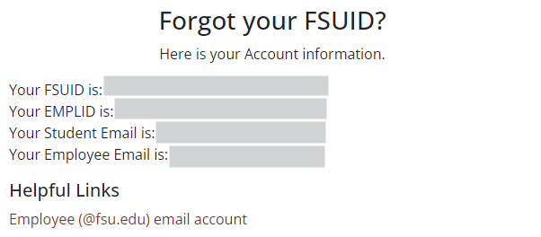 What do I do if I forgot my FSUID username or password or my FSU email ...