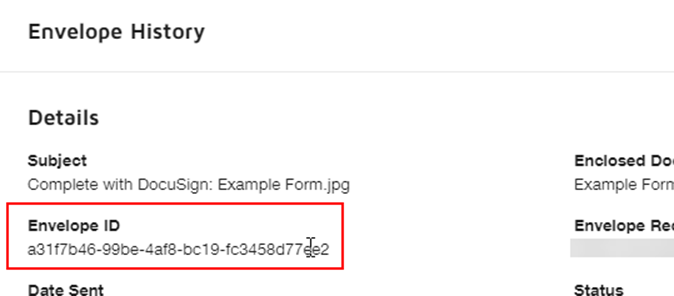 How do I find a DocuSign Envelope ID?