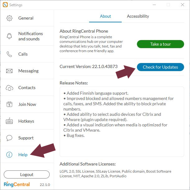 How do I update my RingCentral Phone Desktop app?