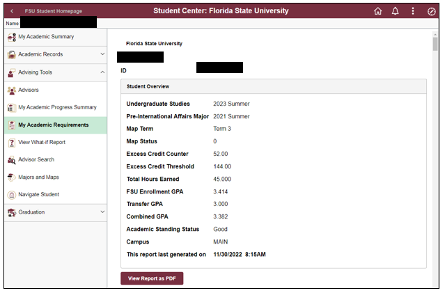 What is an Academic Requirements Report?