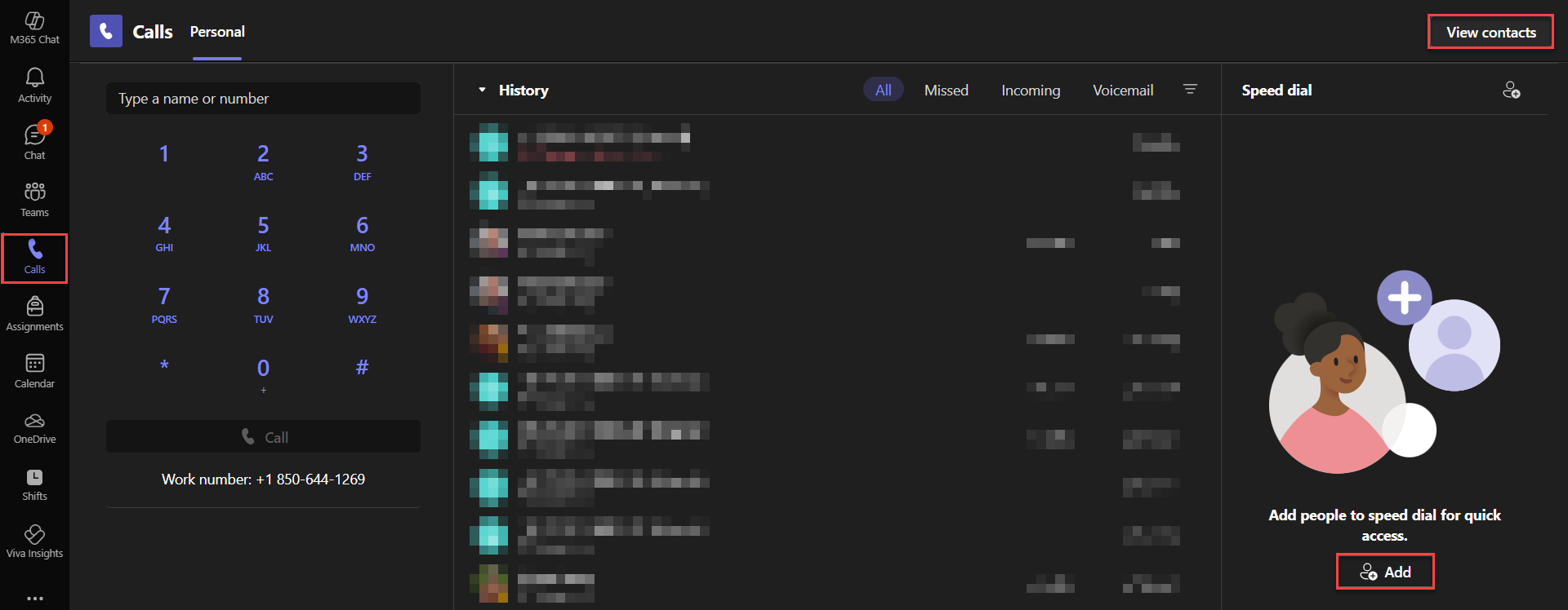 How do I find phone numbers and make calls in Teams?