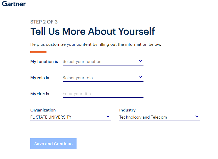 How do I log into my FSU Gartner account?
