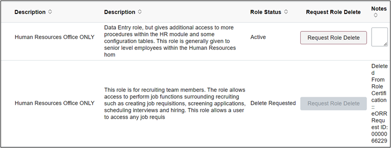How do I complete a role certification request?