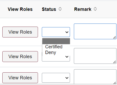 How do I complete a role certification request?