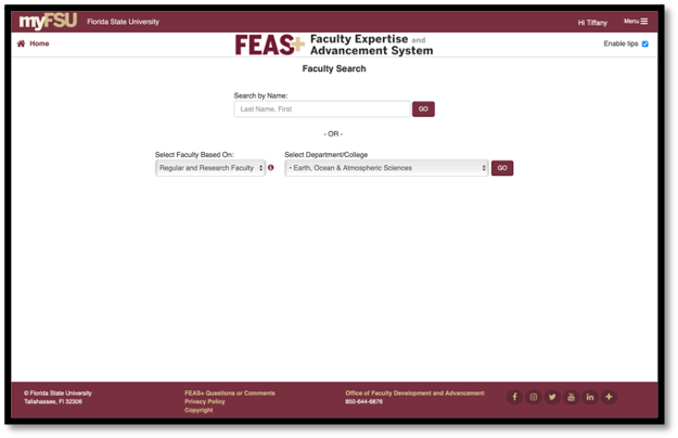 How do I search FEAS?