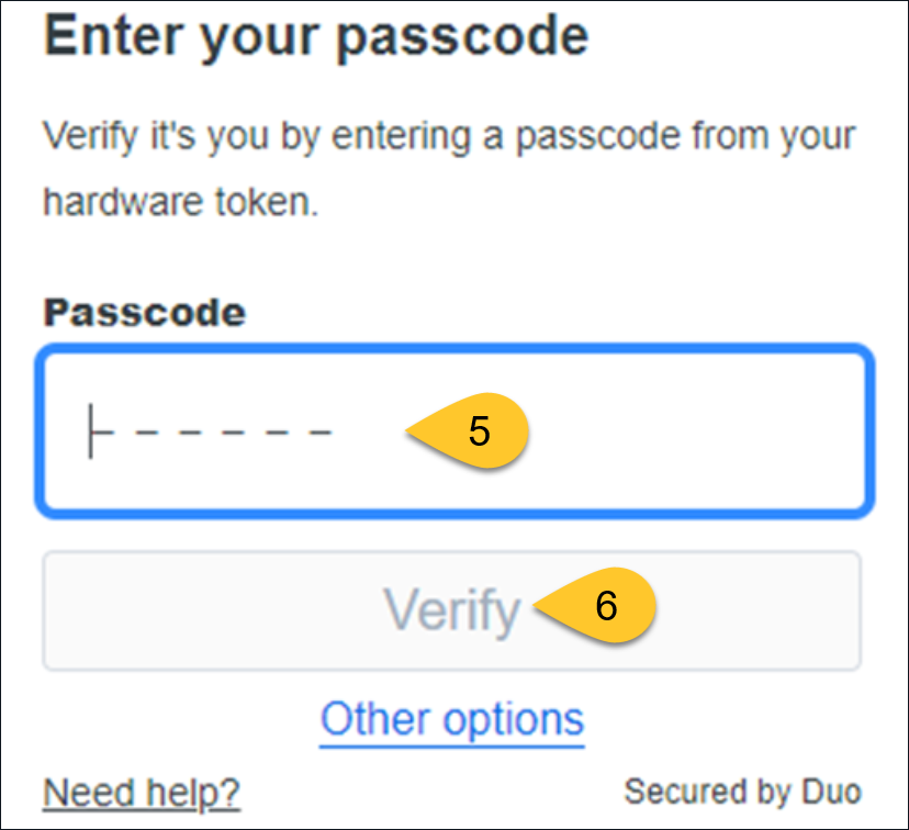 What is a Duo hardware token for two-factor authentication?