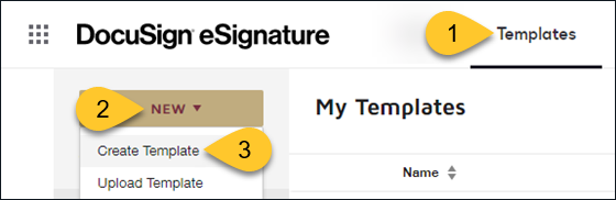 How do I create a template in DocuSign?