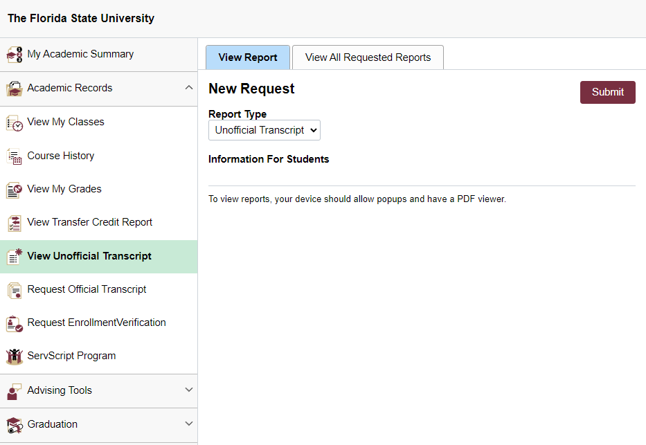 Where can I find my grades in myFSU Portal?